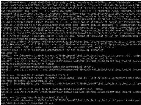 missing dependency for kmod fs exfat in openwrt build for developers