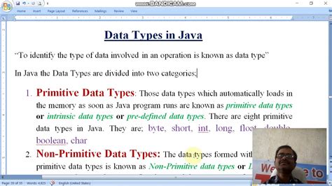 data types in java youtube