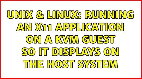 unix and linux running an x11 application on a kvm guest so it displays