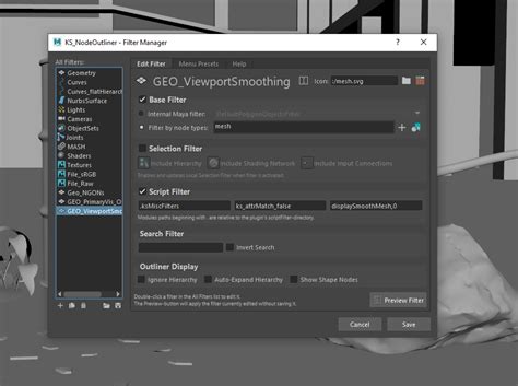 node outliner with smart filters for maya flippednormals