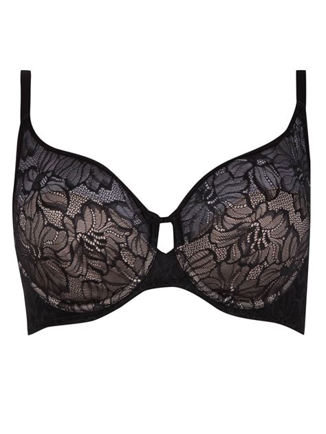 Marks And Spencer Mand5 Black Floral Lace Youthful Lift Full Cup Bra