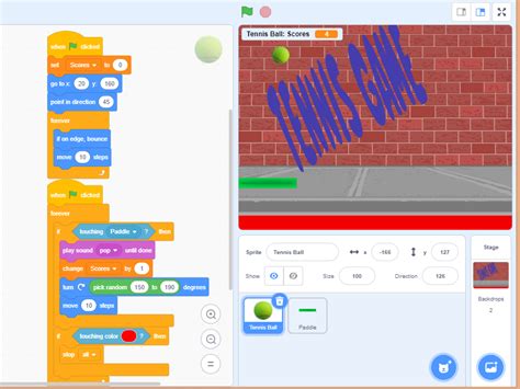 scratch programming tennis game complete video and resources