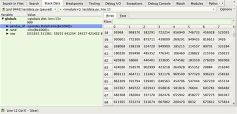 wing tips viewing arrays and data frames in wing pro wing python ide