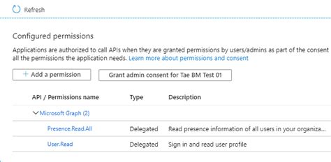 consuming microsoft graph api from pcf control implementing tae of