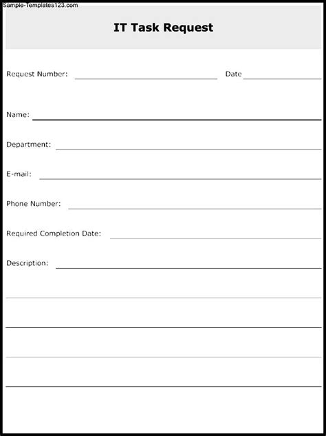 it task request form template sample templates sample templates