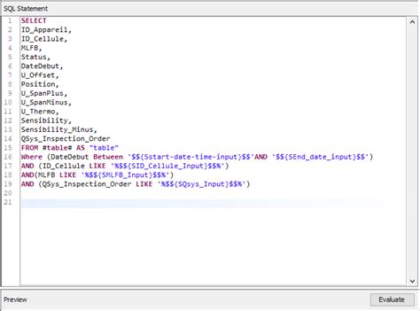 selecting filtering rows of a database by different flow variables