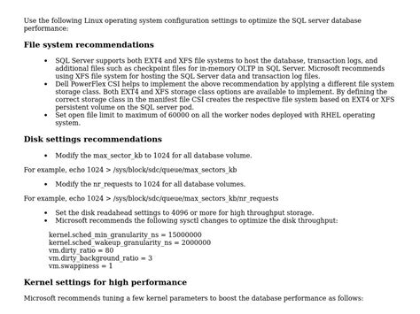 red hat linux best practices deploying microsoft sql server