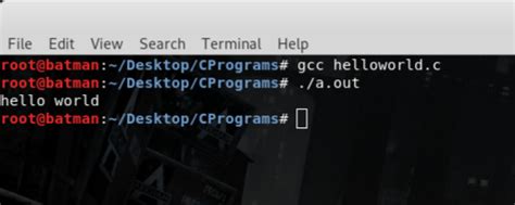 hello world program in c