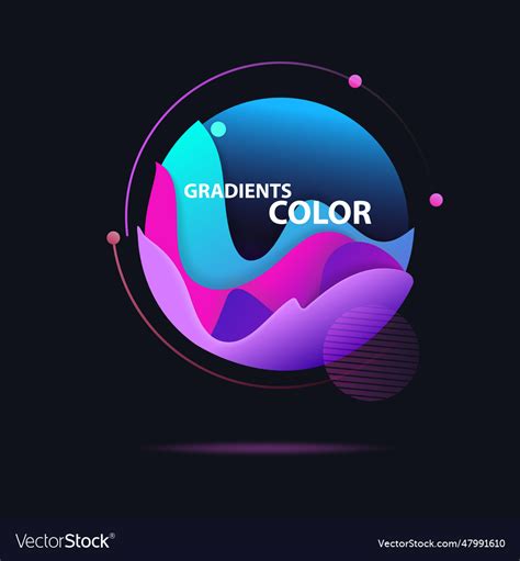 Abstract Colorful Circle Gradient In Sphere Vector Image