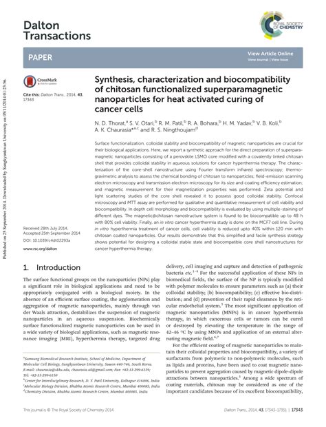 Pdf Synthesis Characterization And Biocompatibility Of Chitosan