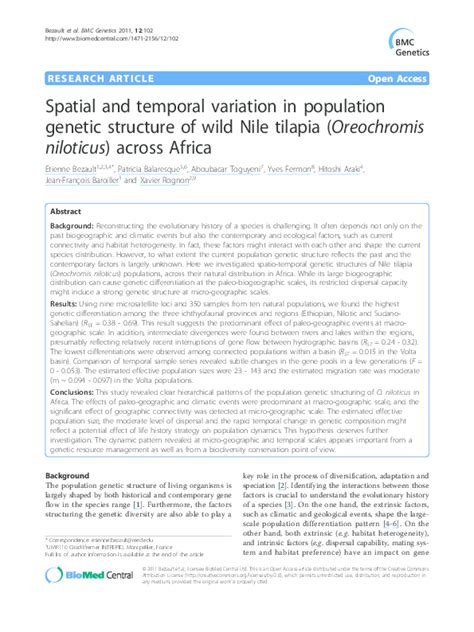 Pdf Spatial And Temporal Variation In Population Genetic Structure Of