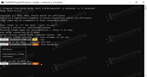 access your database remotely through an ssh tunnel rosehosting