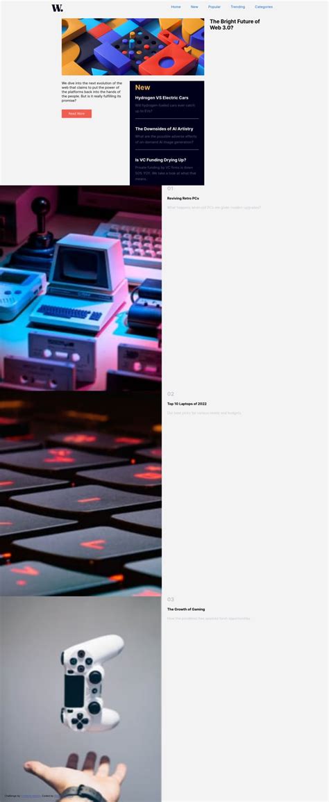 frontend mentor responsive news homepage built using css grid and