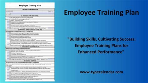 Free Printable Employee Training Plan Templates [excel Pdf And Word]