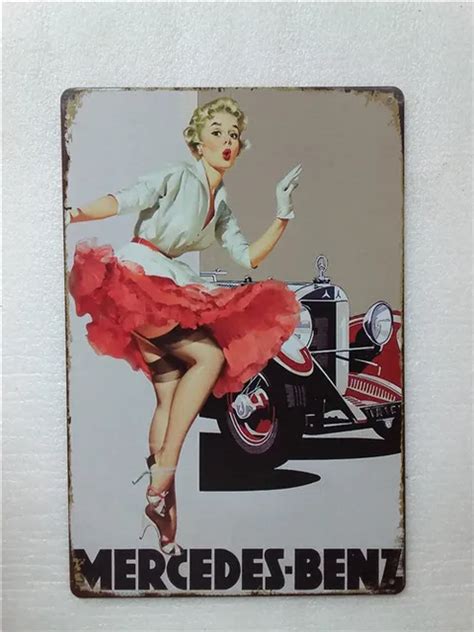 Garage Pinup Girl Metal Tin Sign Posters Retro Vintage Wall Art Home