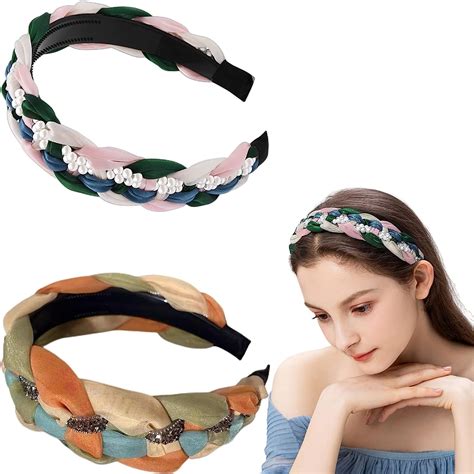 2 Pcs Pearl Knotted Headband For Women Girls Fashion