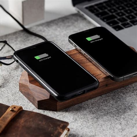 Wireless 15w Charger Qi Hexagon Walnut For Iphone Samsung Etsy