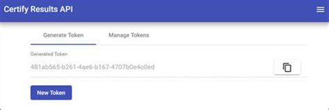 generating a token in certify results api