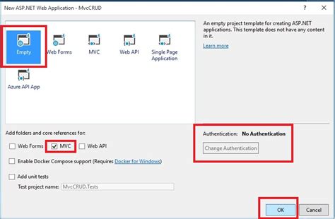 create an asp mvc crud application with entity