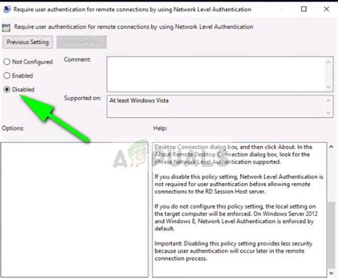 fix the remote computer requires network level authentication