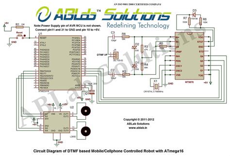 dtmf based mobile cellphone controlled robot with avr atmega16