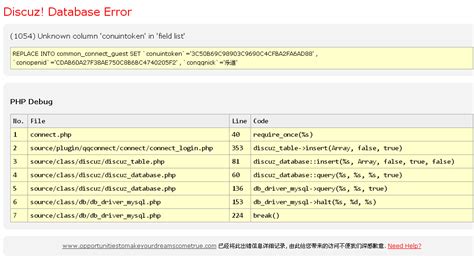 qq互联问题运行时出现： 1054 unknown column ‘conuintoken in ‘fieldand 乐道主机 新浪博客