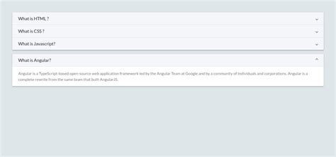 simple faq in angular material with ripples