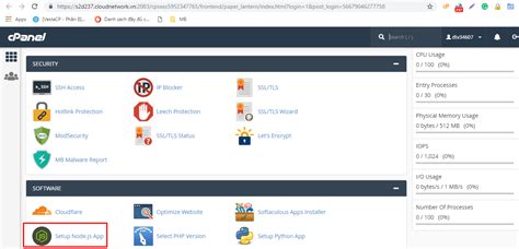 cài đặt nodejs app trên cpanel trung tâm hỗ trợ kỹ thuật matbao