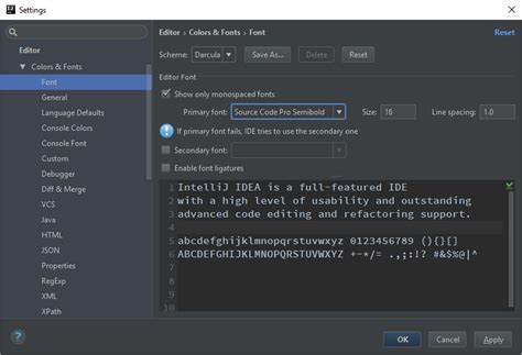 source code pro when it s alredy installed ides support intellij