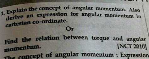 Relation Between Torque And Angular Momentum Is Similar To The Relation