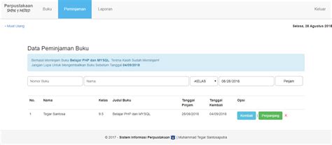 aplikasi sistem informasi perpustakaan php mysql source code