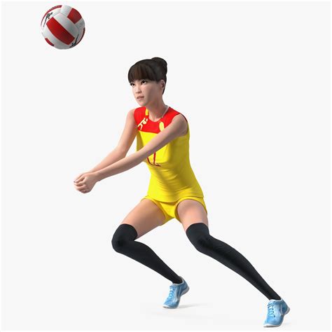 Young Chinese Woman Volleyball Player 3d Model 179 3ds Blend C4d