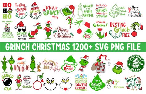 Grinch Bundle Svg Png Bundle Grinch Christmas 1200 Bundle Etsy