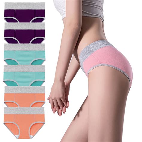 M 5x Underwear Womens Plus Size 6 Pack Cotton Strethcy High Rise