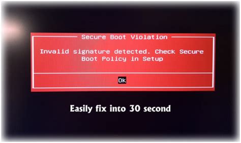Etech Switch — Fix Secure Boot Violation Invalid Signature