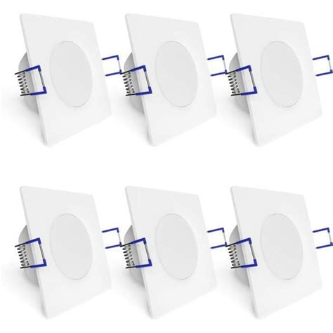 Lot De 6 Spots Led Encastrables Plats Pour Salle De Bain 6 5 W 230 V