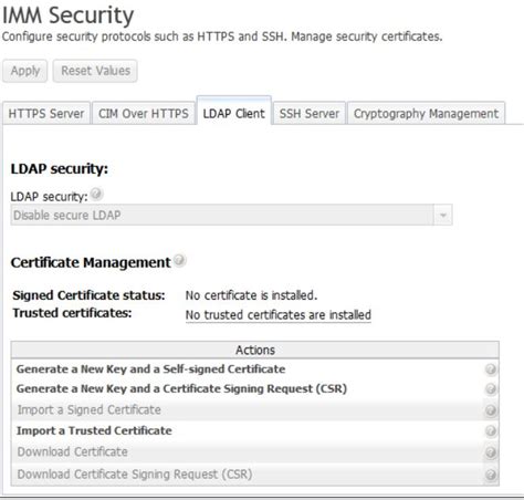 configuring ldap client protocol integrated management module ii