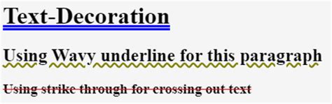 text decoration css examples of text decoration in css