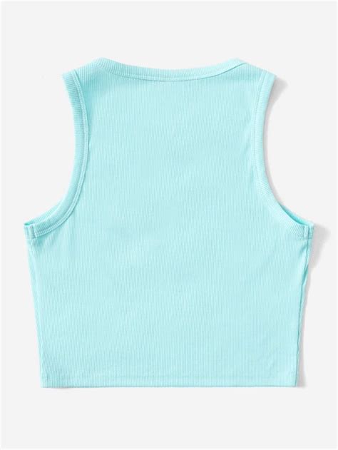 Shein Qutie Top Tank Crop Con Bordado Delfín Con Con Patrón Floral