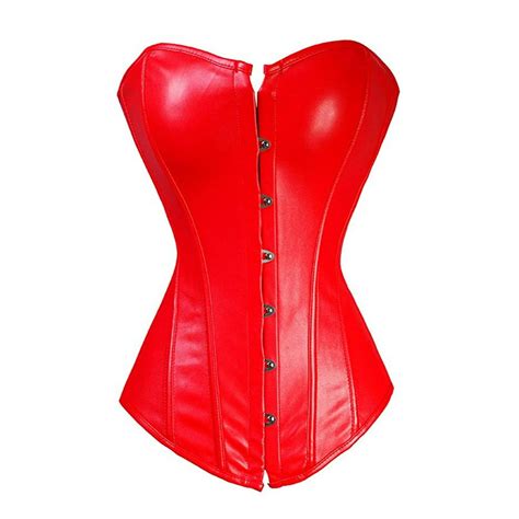 Lelinta Lelinta Womens Waist Trainer Corset Faux Leather Zipper Front