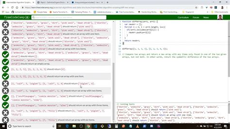 intermediate algorithm scripting diff two arrays solution