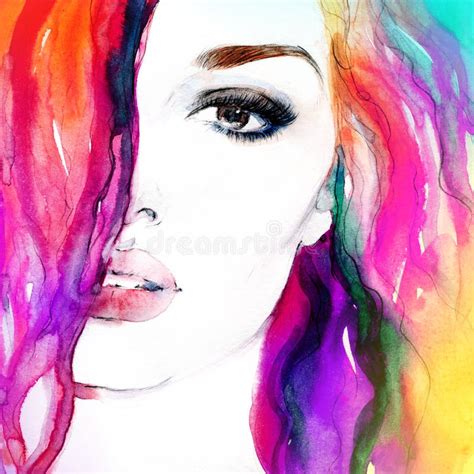 Abstract Woman Portrait Fashion Background Stock Illustration