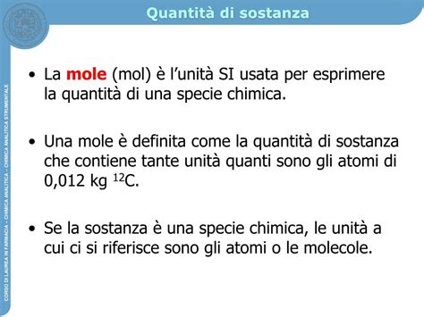 Ppt Calcoli Applicati Alla Chimica Analitica Powerpoint Presentation