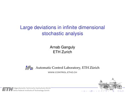 Large Deviations In Infinite Dimensional Stochastic Analysis Arnab