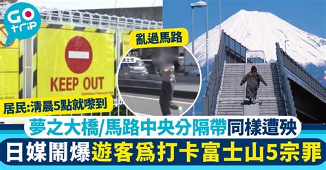 日媒鬧爆遊客打卡富士山5宗罪 夢之大橋 馬路中央分隔帶或被禁？