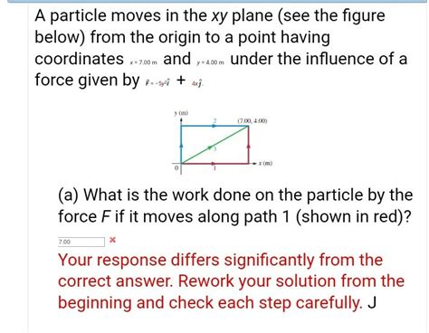Solved A Particle Moves In The Xy Plane See The Figure