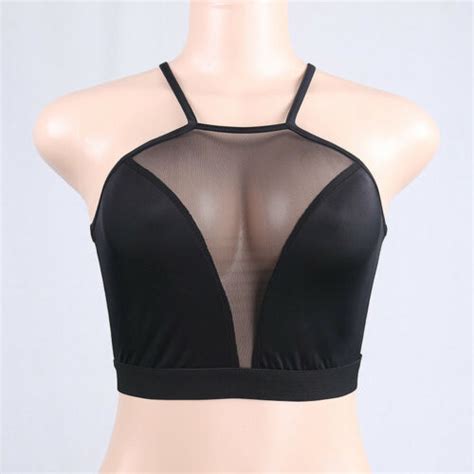 Frauen Sexy Tank Tops Weste Durchsichtig Mesh Camisole Crop Top Cami