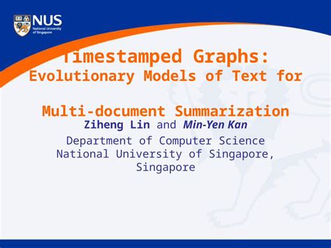 timestamped graphs evolutionary models of text for multi document