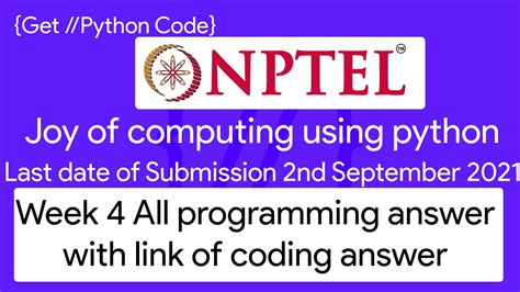 nptel the joy of computing using python week 4 all 3 programming