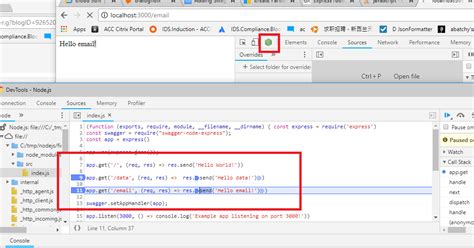 debugging application with nodejs